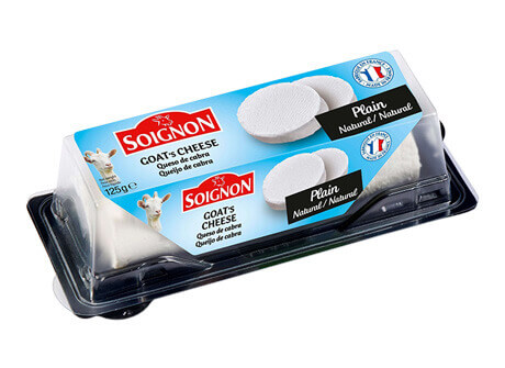 Soignon friskost 125g naturel - frisk gedeost i cylinderform